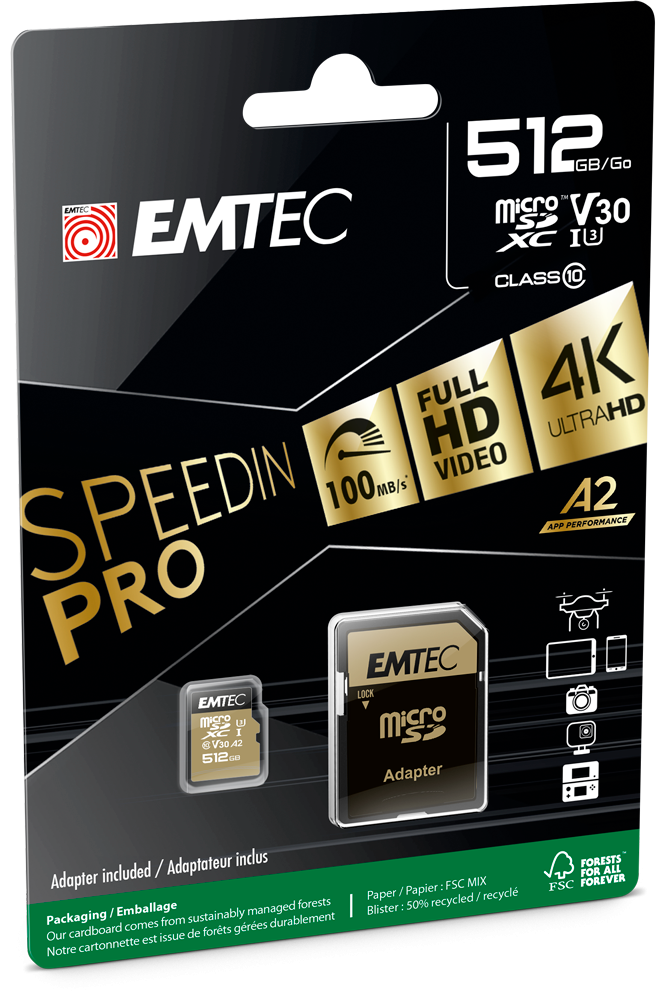 microSD UHS-I U3 A1, A2 SpeedIN Pro | EMTEC